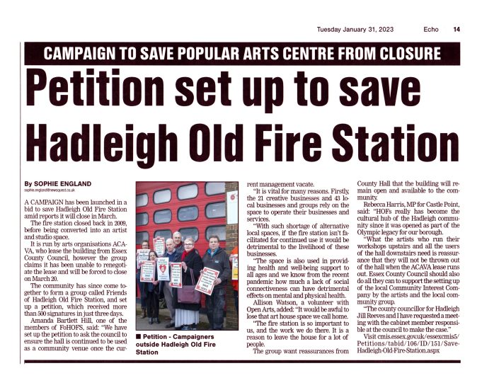 Petition to preserve HOFS for the community | Hadleigh Fire Station ...