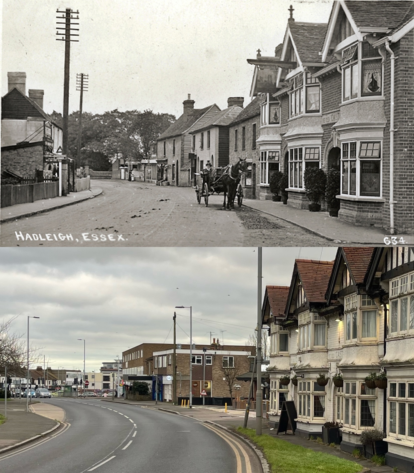 Six then and now photos that include The Castle Inn | Modern Hadleigh ...