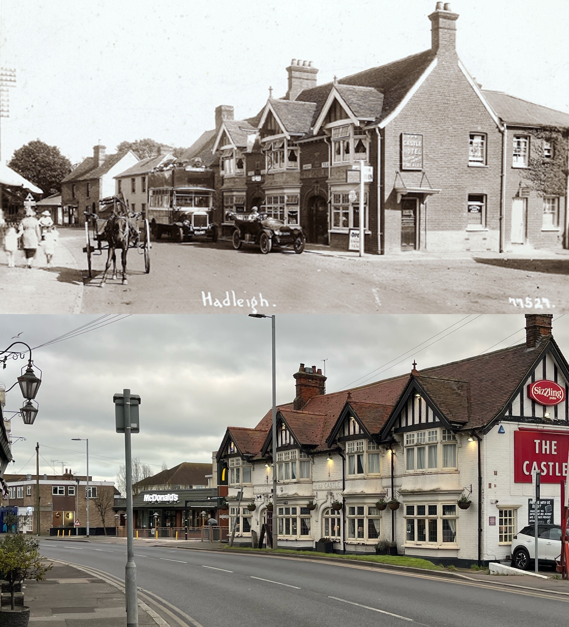Six then and now photos that include The Castle Inn | Modern Hadleigh ...