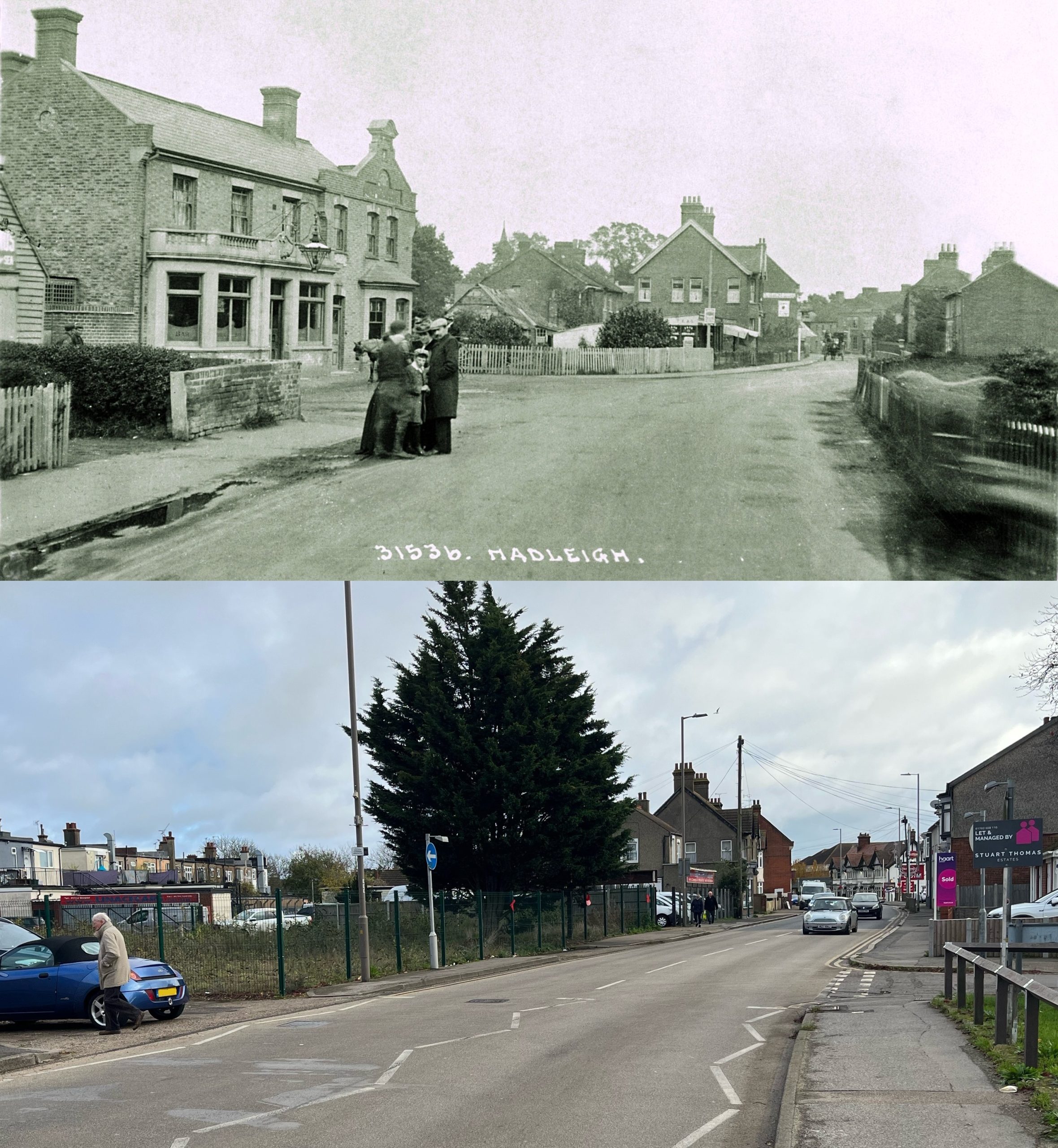 Then/Now: The High Street near The Crown Inn | Modern Hadleigh and ...